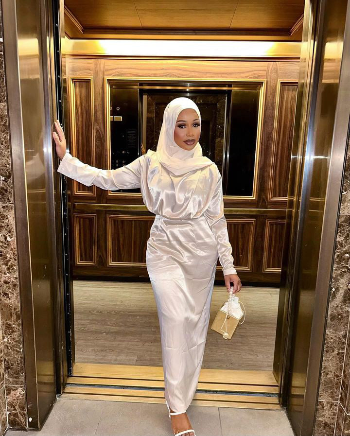 Noura Satin in Beige – HIJABTHRONE